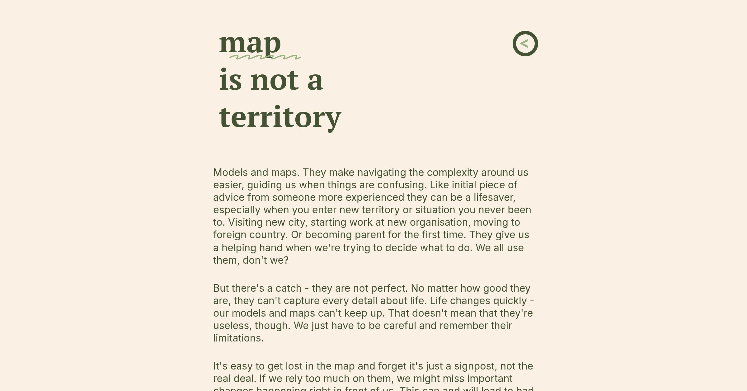 map is not a territory